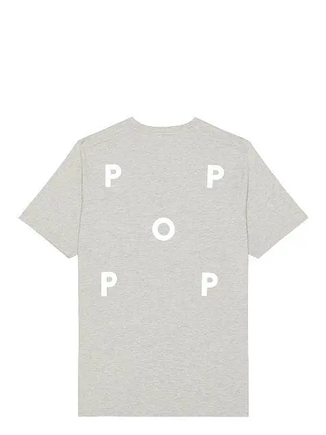 POP TRADING COMPANY Reflective Logo T-shirt In Grey - Grey Heather
