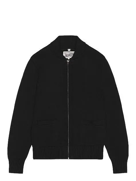 SCHOTT Zip Front Sweater - Black