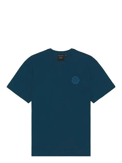 Canada Goose Gladstone Embroidered T-shirt In Blue - Guard Blue