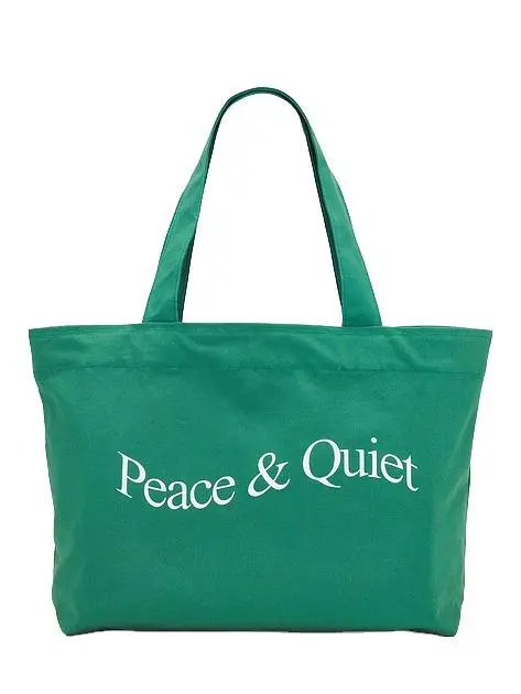 MUSEUM OF PEACE & QUIET Wordmark Pigment Dyed Tote Bag - Forest