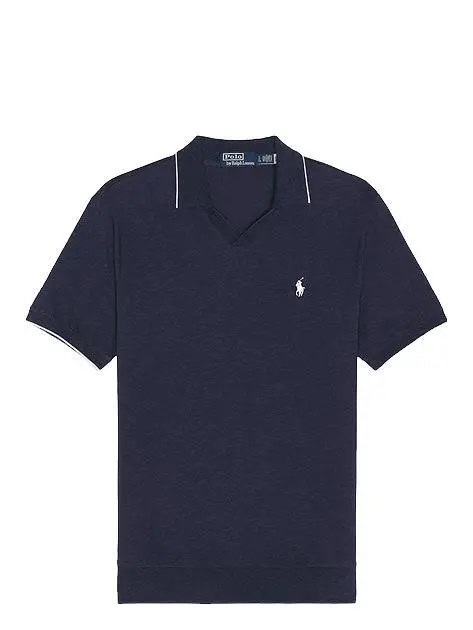 Polo Ralph Lauren Short Sleeve Johnny Collar Polo In Black - Spring Navy Heather