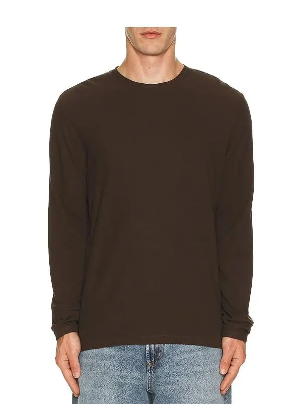 Nn07 Clive Waffle Knit Tee In Brown - Demitasse