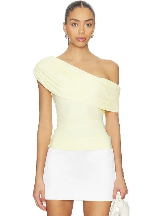 DEME BY GABRIELLA Mayim One-shoulder Top - Sunshine Yellow