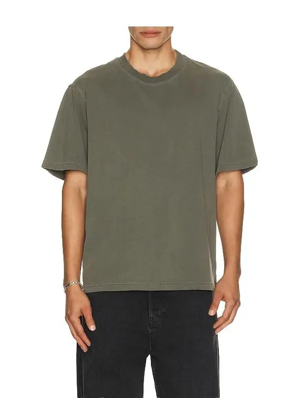 AGOLDE Asha Mock Neck Tee In Grey - Millstone