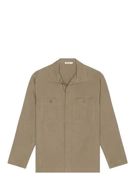 Simkhai Sean Shirt Jacket In Olive - Faded Olive