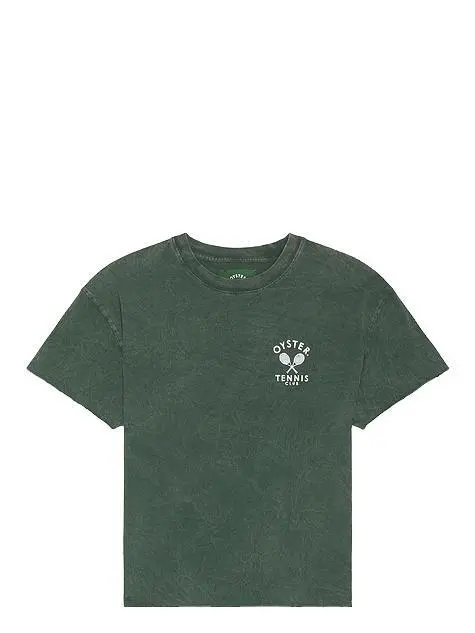 OYSTER Court Undone Edge T-shirt In Green - Forest Green