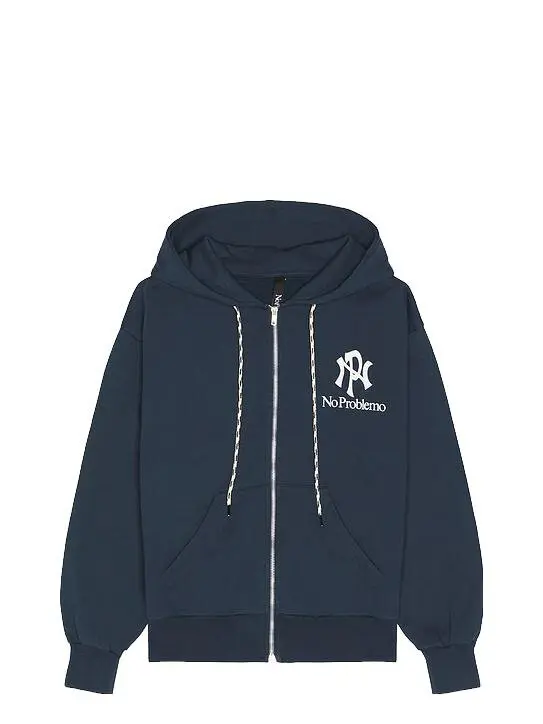 NO PROBLEMO Nyp Zip Through Hoodie - Navy