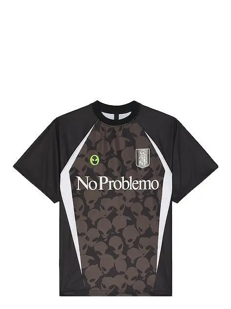 NO PROBLEMO Area 51 Football Shirt - Black