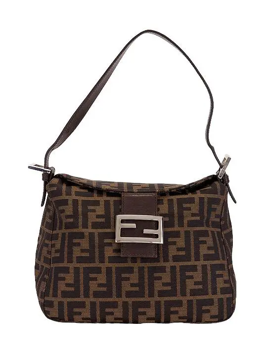 FWRD RENEW Fendi Zucca Mama Baguette Shoulder Bag - Brown