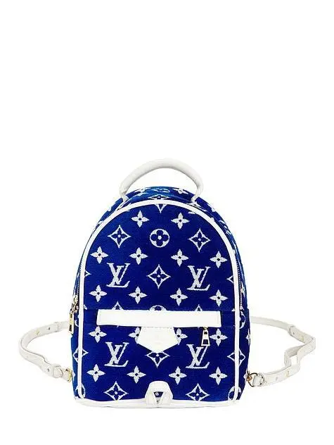 FWRD RENEW Louis Vuitton Monogram Jacquard Mini Palm Springs Backpack - Blue