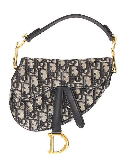 FWRD RENEW Dior Trotter Oblique Saddle Bag - Blue