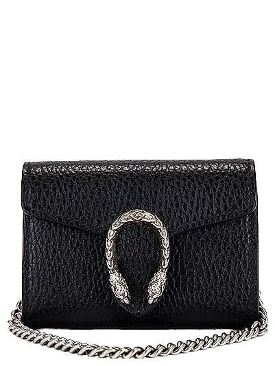FWRD RENEW Gucci Dionysus Wallet On Chain - Black