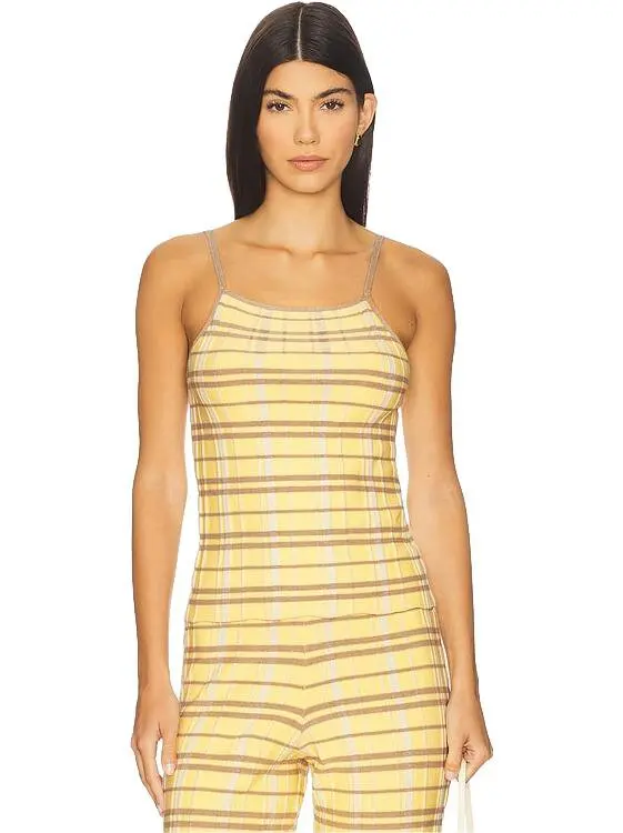 Guest In Residence Plaid Tank Top - Butter Combo