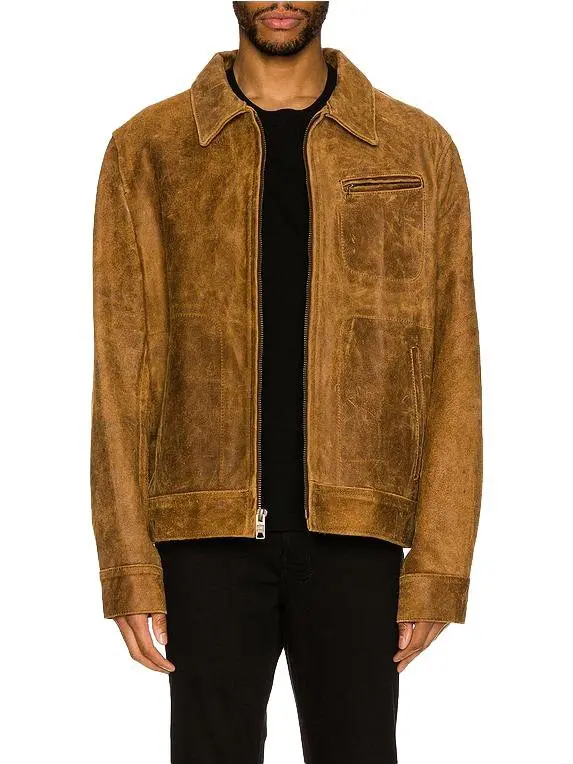 SCHOTT Duke Unlined Rough Suede Jacket - Brown
