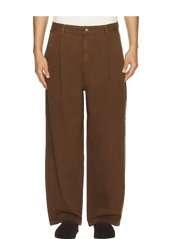 LE17SEPTEMBRE One Tuck Wide Denim Pant - Brown