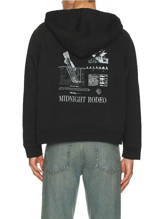 MIDNIGHT RODEO Auto Full Zip Hoodie - Distressed Black