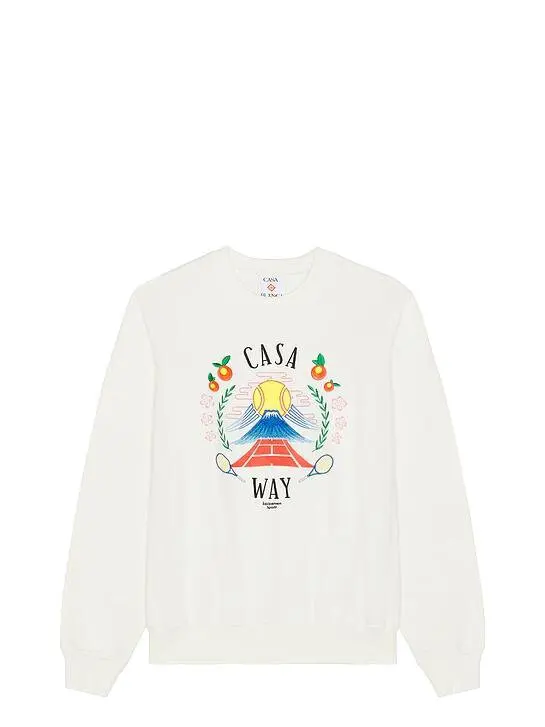 Casablanca Casa Way Mountain Embroidered Sweatshirt - Off White