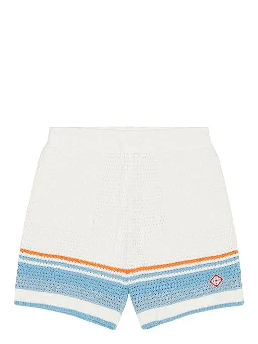 Casablanca Faux Crochet Shorts - Blue Multi