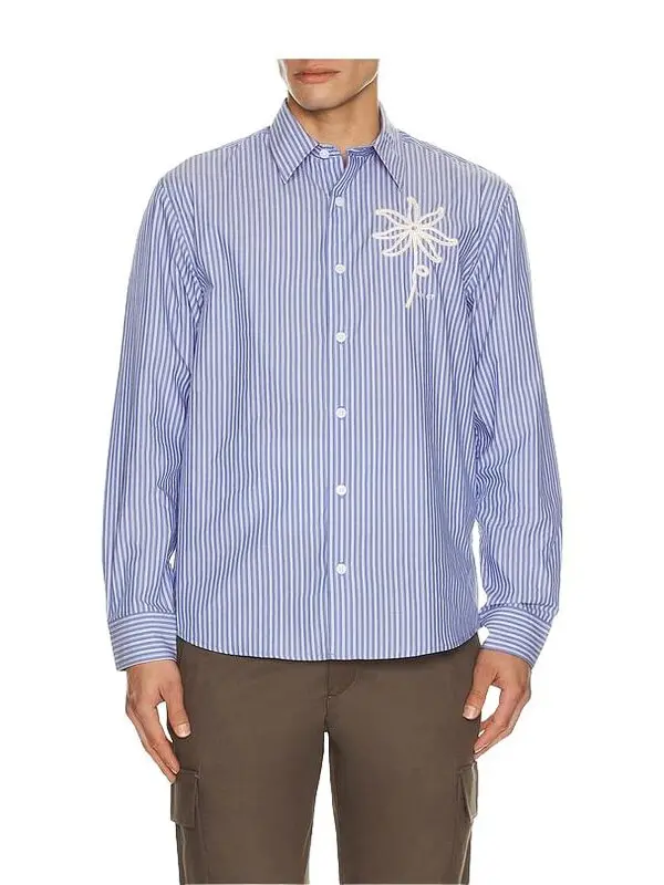 Nn07 Quinsy Shirt In Blue - Blue Stripe