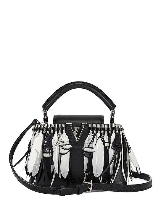 FWRD RENEW Louis Vuitton Feather Capucines Bb Handbag - Black