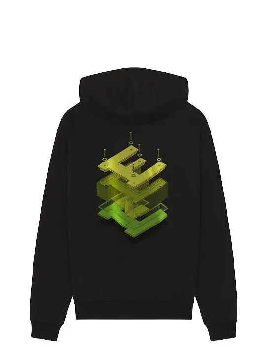 ETAI LA 3d Print Mechanical E Hoodie - Black