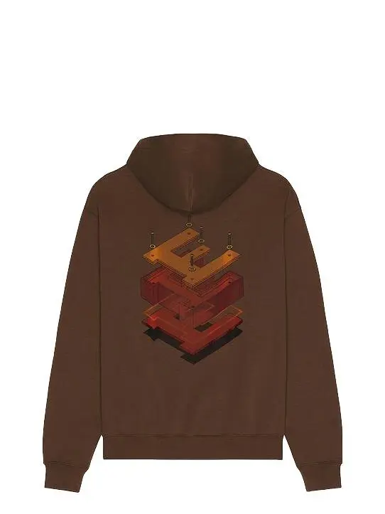 ETAI LA 3d Print Mechanical E Hoodie - Brown