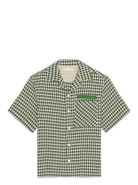 ETAI LA Boxy Plaid Short Sleeve Shirt In Green - Multi