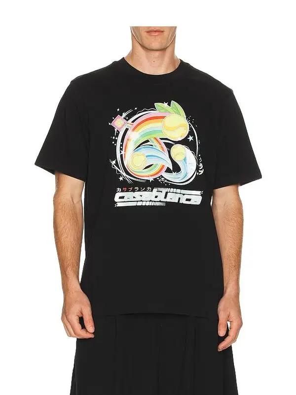 Casablanca T-shirt In Black - Manga Tennis Ball