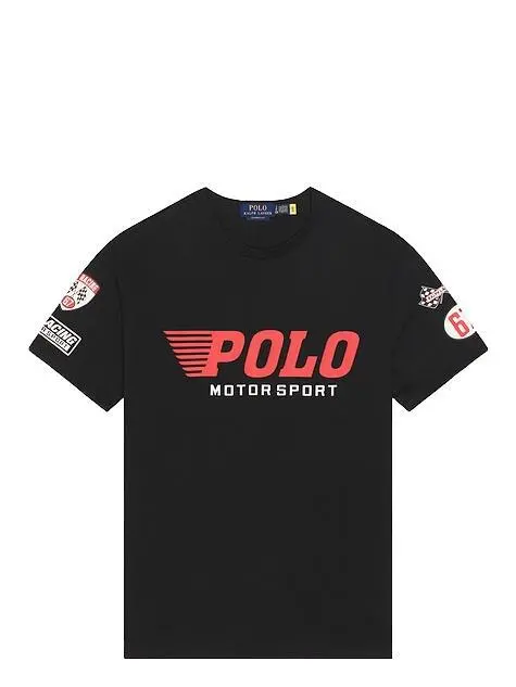 Polo Ralph Lauren Motorsport Print Short Sleeve T-shirt In Black - Polo Black