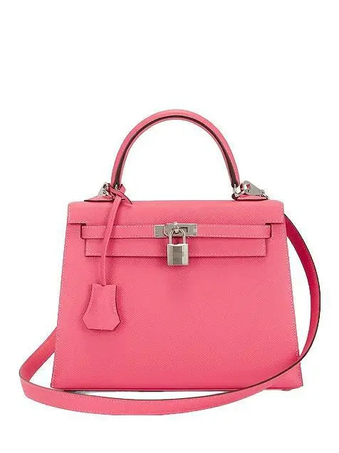 FWRD RENEW Hermes Epsom Kelly 25 Sellier Handbag - Rose Azalee