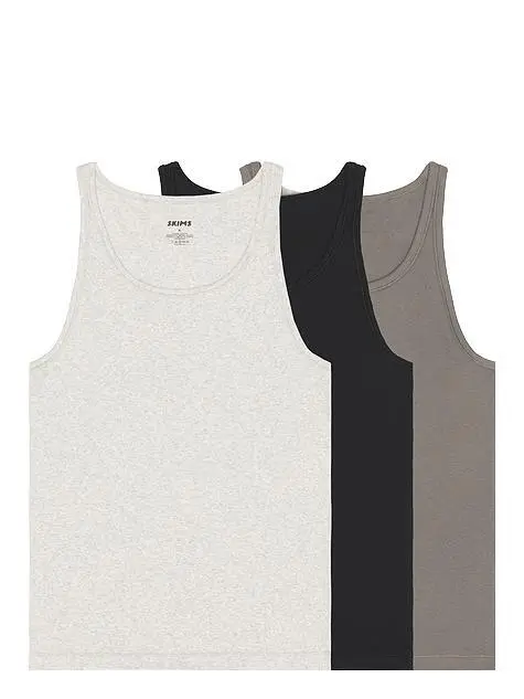 SKIMS Cotton Rib Tank 3-pack - Heather Multi