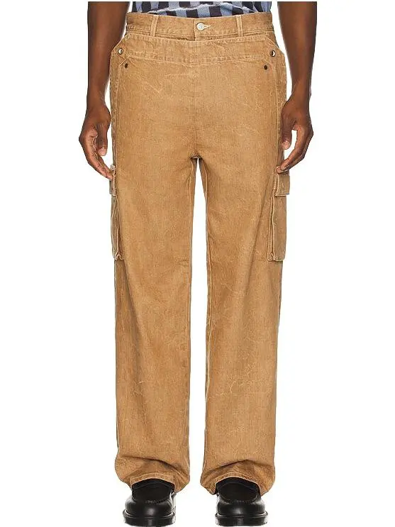 LE PÃ¨RE Peek-a-boo Denim Trouser - Khaki