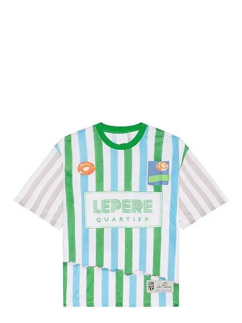 LE PÃ¨RE Lpfc Mesh Tee In Multi In Green,blue - Print