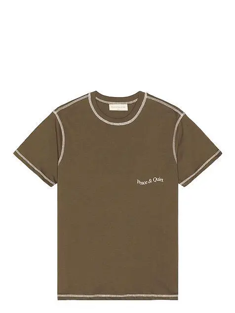 MUSEUM OF PEACE & QUIET Wordmark Reverse Stitched T-shirt - Brown