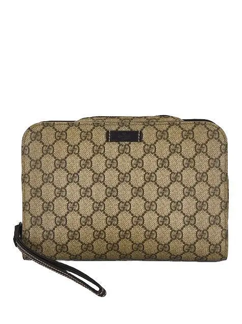FWRD RENEW Gucci Gg Supreme Portfolio Pouch - Beige