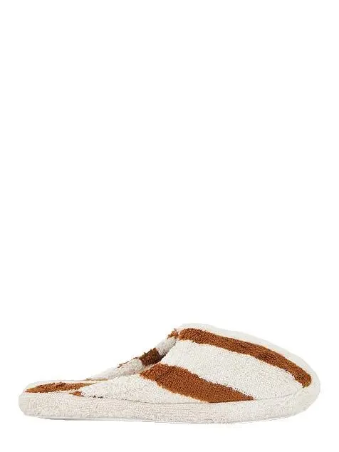 PARACHUTE Terry Stripe Slippers - Bone & Tobacco