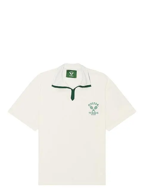 OYSTER Tennis Club On Court & Off Court Polo In White - Vintage White