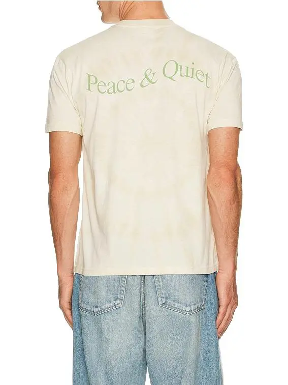 MUSEUM OF PEACE & QUIET Wordmark Tye Dye T-shirt In Ivory - Bone