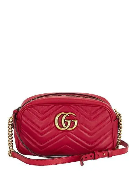 FWRD RENEW Gucci Mini Gg Marmont Shoulder Bag - Hibiscus Red