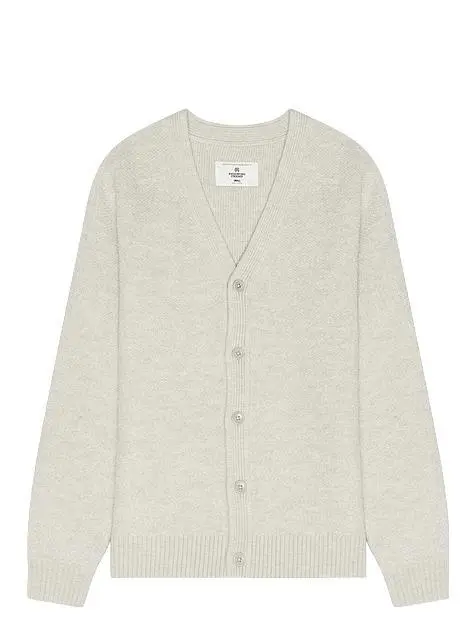 Reigning Champ Textured Boucle Turf Cardigan - Light Grey