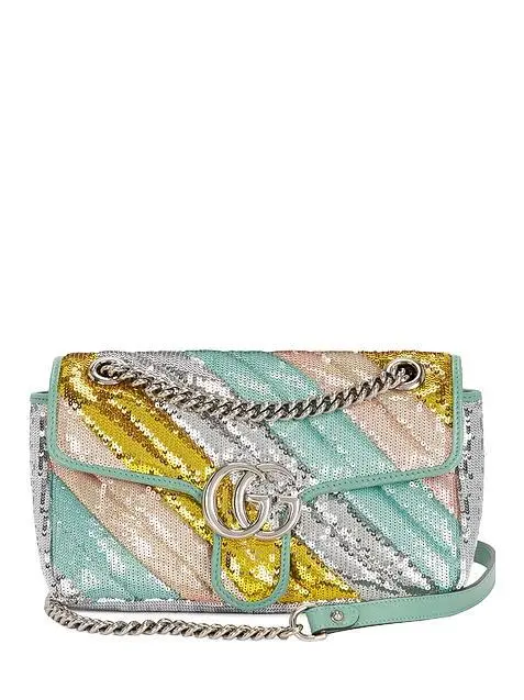 FWRD RENEW Gucci Sequin Gg Marmont Shoulder Bag - Multi