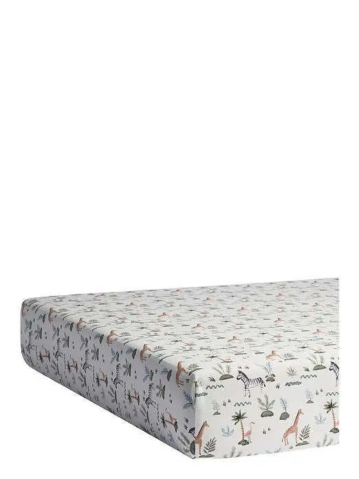 PARACHUTE Percale Crib Sheet - Animal Print