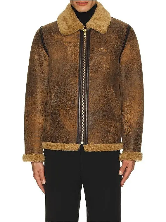 SCHOTT Sheepskin Jacket - Antique Brown