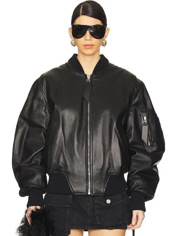 Attico Anja Bomber Jacket - Black