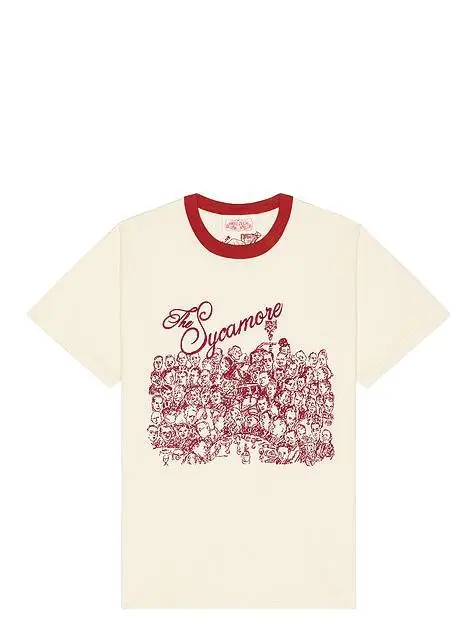 SAMUEL ZELIG Restaurant Tee In Cream - White & Red