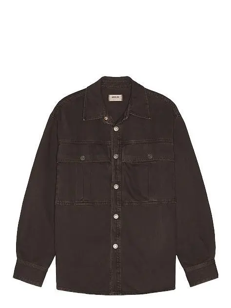 AGOLDE Axel Shirt In Chocolate - Umber