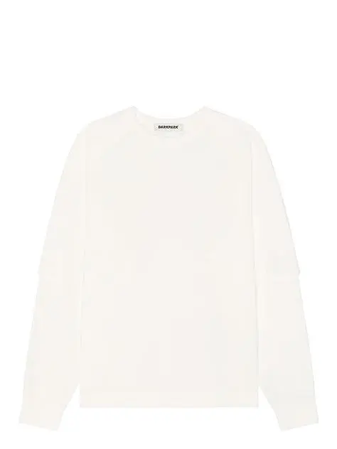 DARKPARK Troy Double Sleeve Tee In White - Washed White