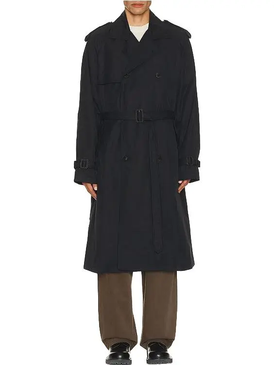 NILI LOTAN Kieran Trench Coat - Dark Navy