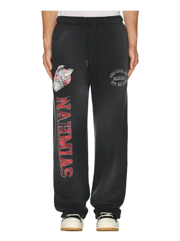 NAHMIAS Des Nations Wide Sweatpants In Black - Aged Black