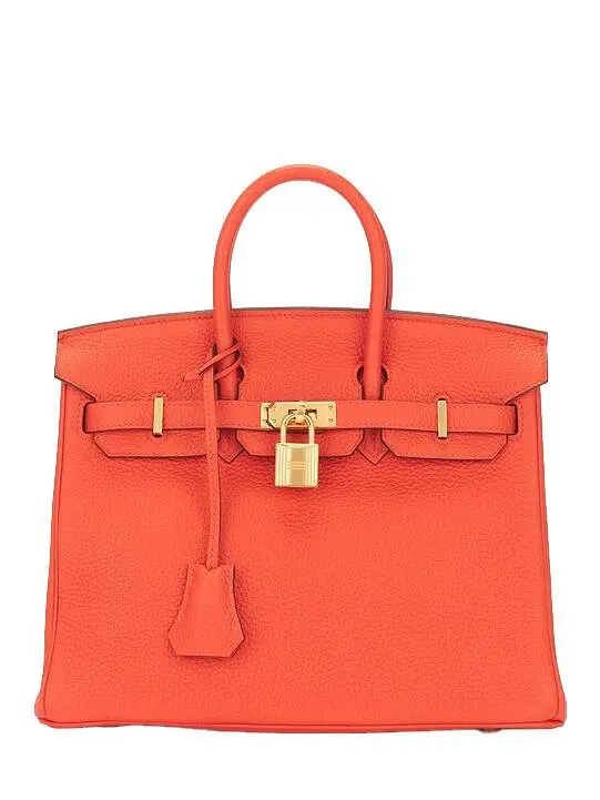 FWRD RENEW Hermes Togo Birkin 25 Handbag - Orange
